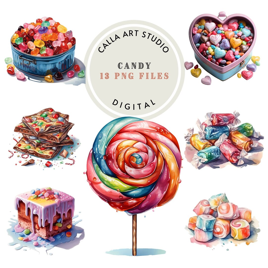 Candy Clipart Bundle, Birthday Candy Images, Candyland Clipart, Dessert ...