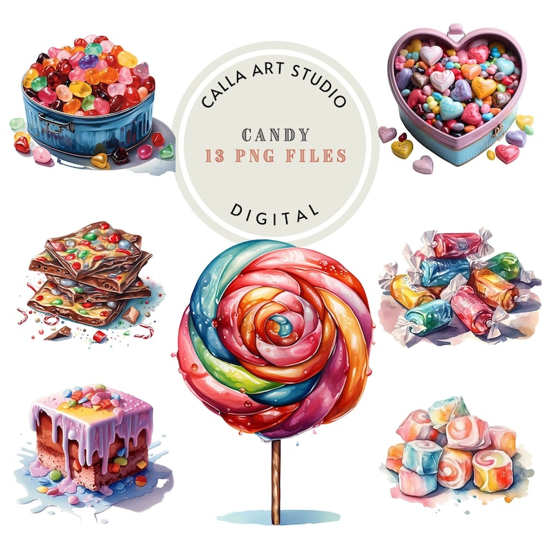 Candy Clipart Bundle, Birthday Candy Images, Candyland Clipart, Dessert ...