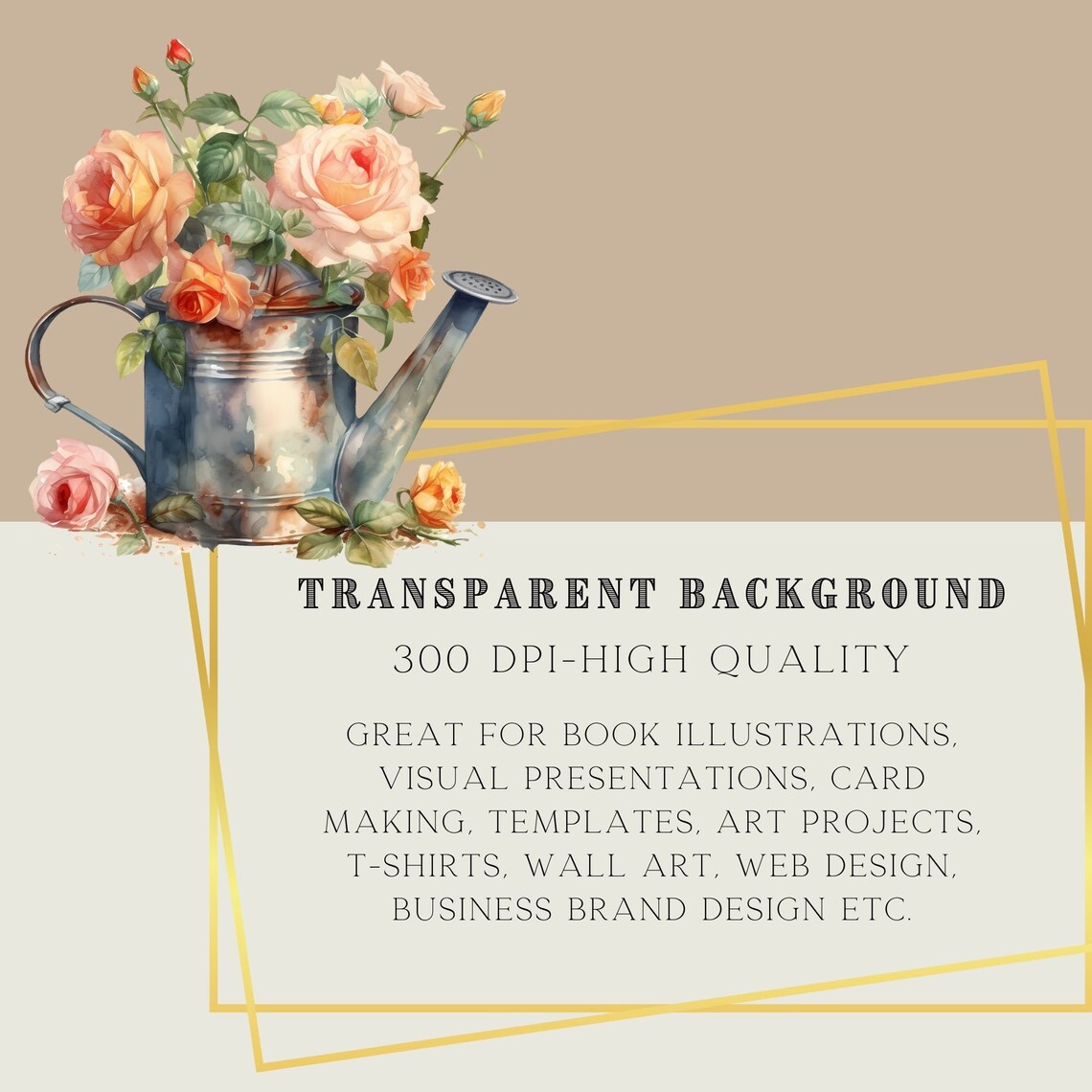 Watercolor Watering Can Clipart Bundle Vintage Watering Can PNG Gift ...