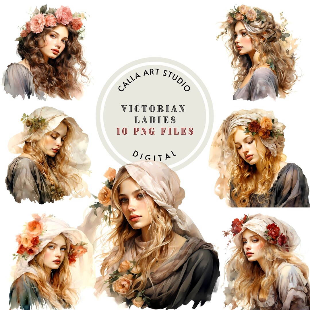 Victorian Ladies Watercolor Clipart Bundle, Renaissance Women ...