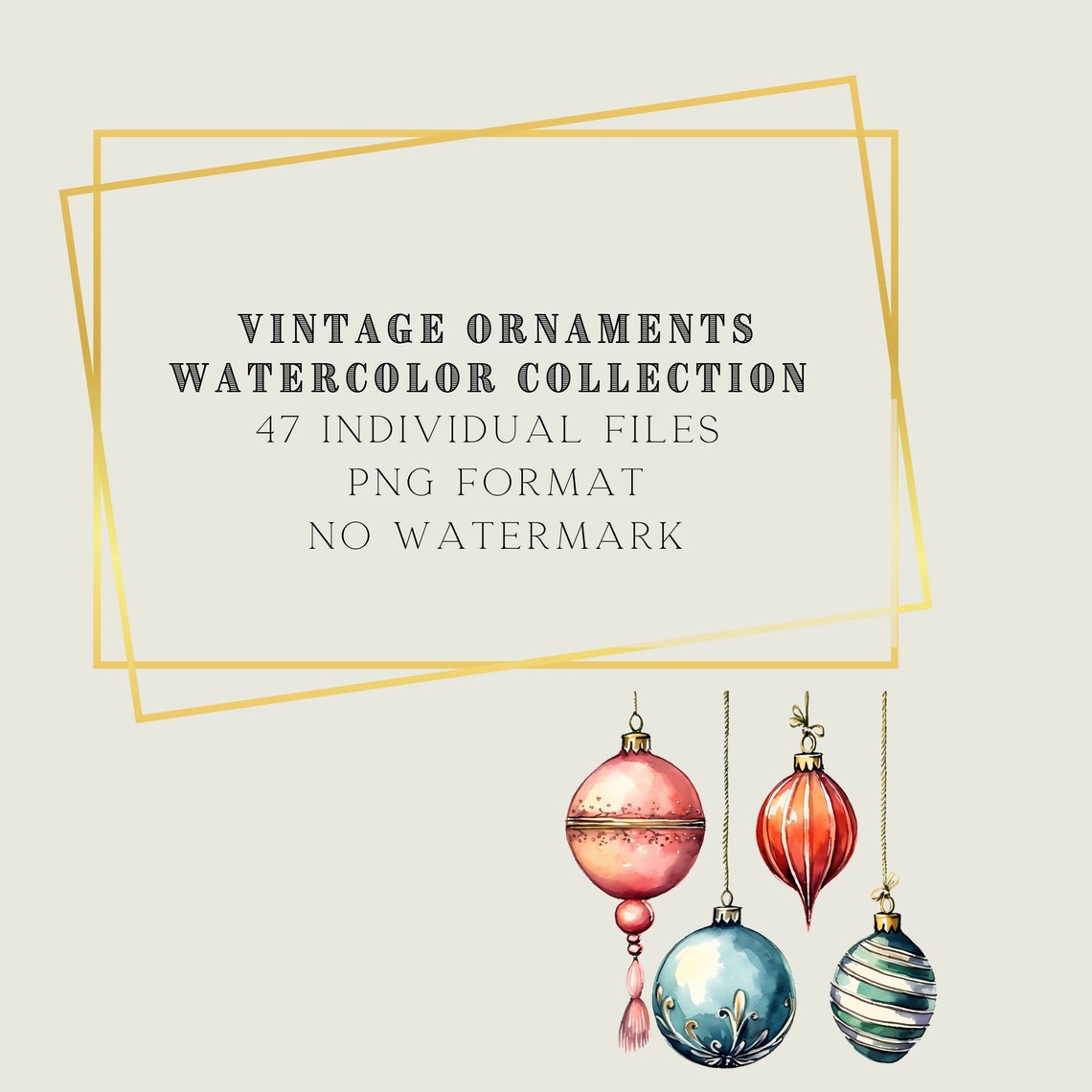 Christmas Baubles Clipart Bundle Digital Download Holiday Watercolor ...