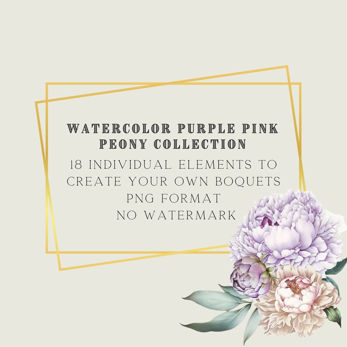 Watercolor Peony Clipart Flower Png Bundle Pink Boho Flowers Digital ...