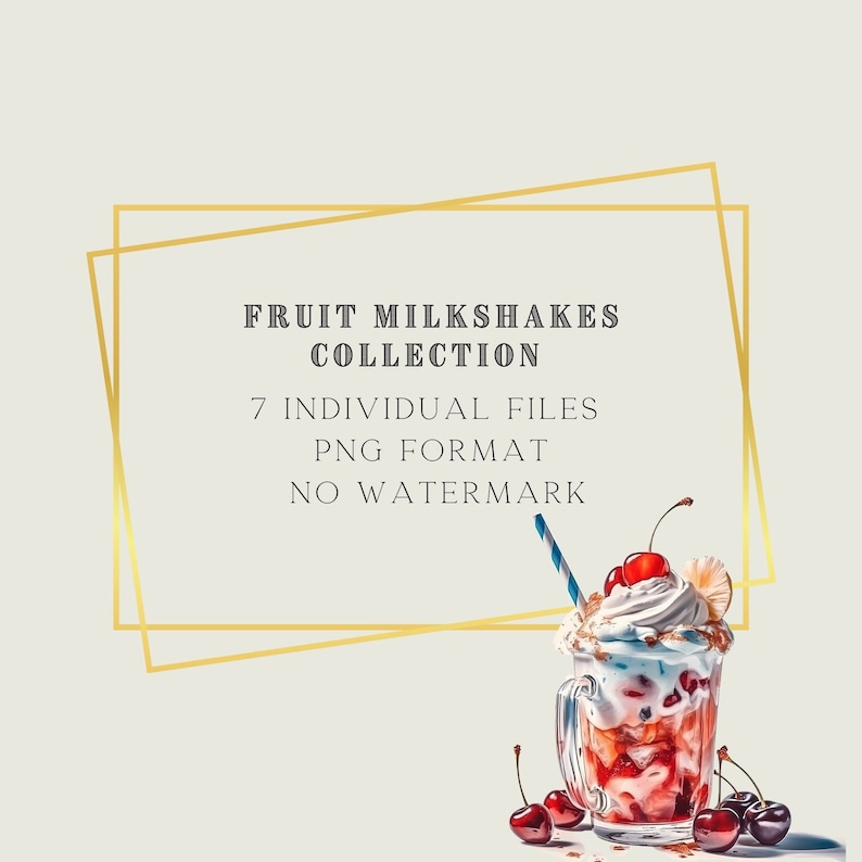Watercolor Milkshake Clipart Dessert Ice Cream Clipart Bundle - Etsy