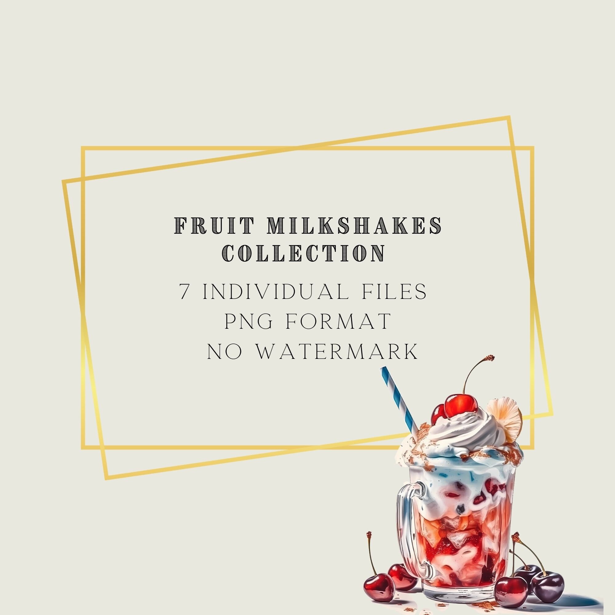 Watercolor Milkshake Clipart Dessert Ice Cream Clipart Bundle Cute ...