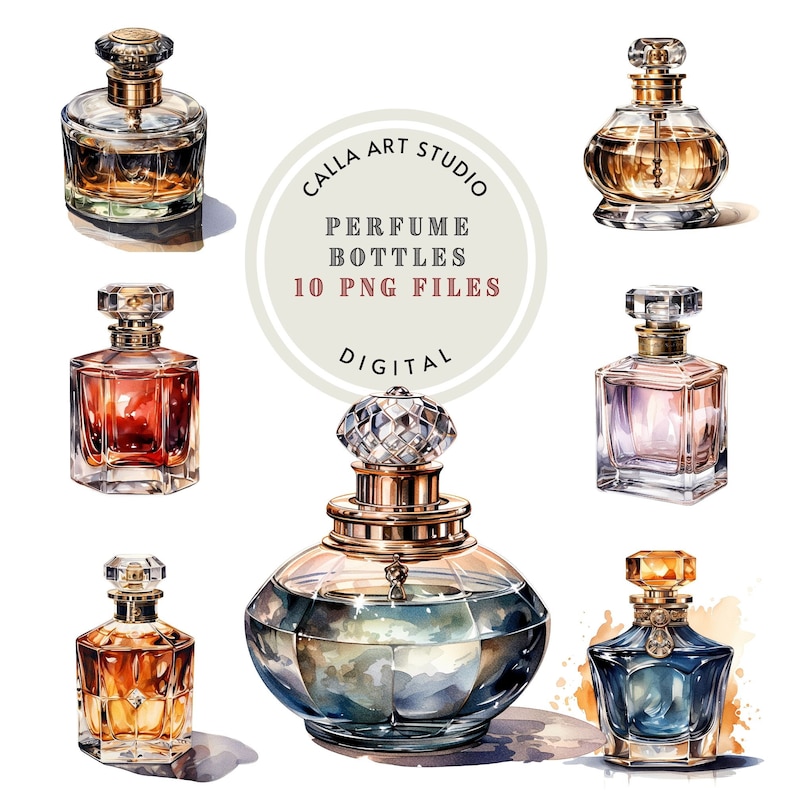 Perfume Clipart, Watercolor Clipart, Perfume PNG, Bottle Clipart ...