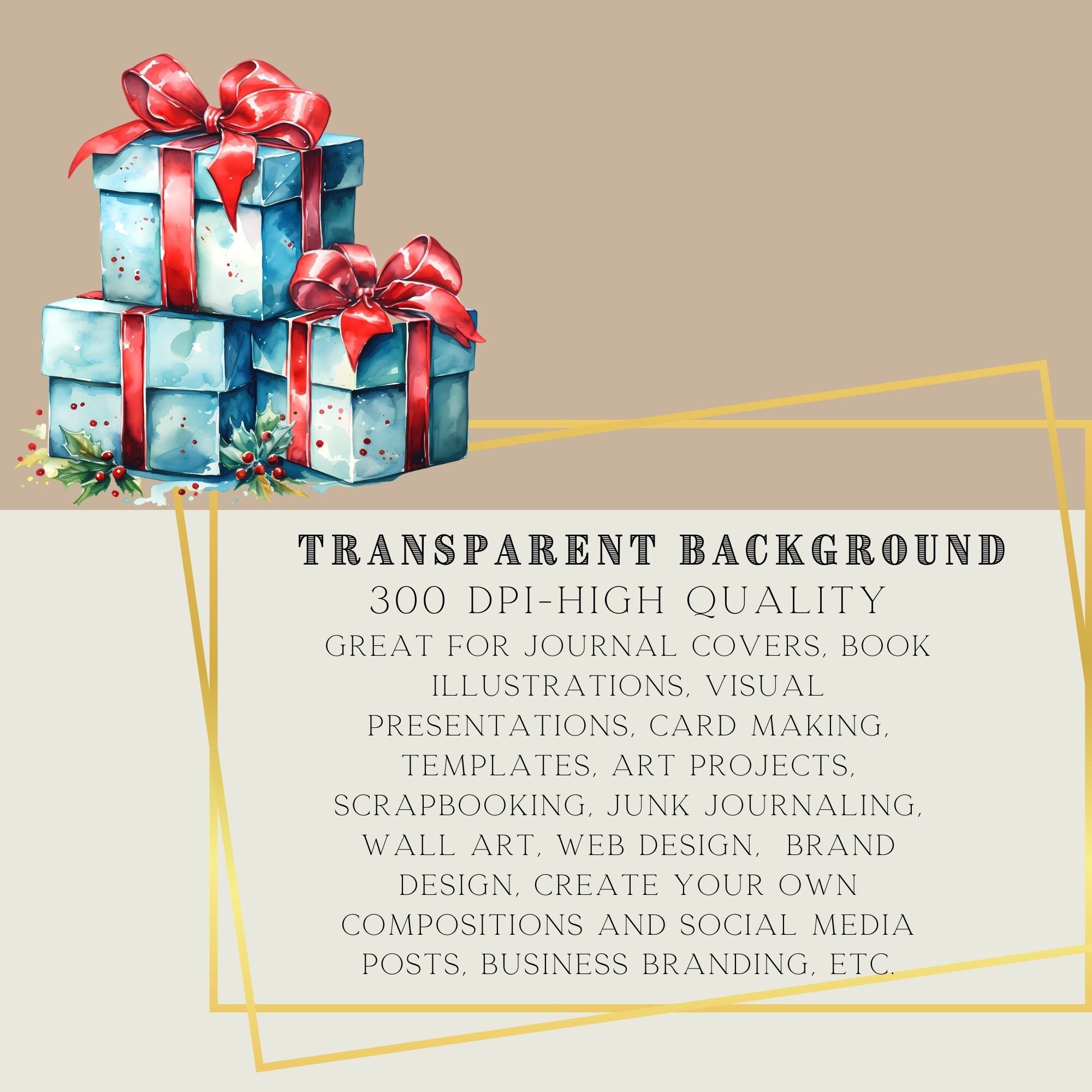 Watercolor Christmas Clipart Mega Bundle Winter Holidays - Etsy