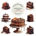 Chocolate Cakes Clipart Bundle Sweet Bakery Watercolor Food Clip Art Birthday Party Summer ...