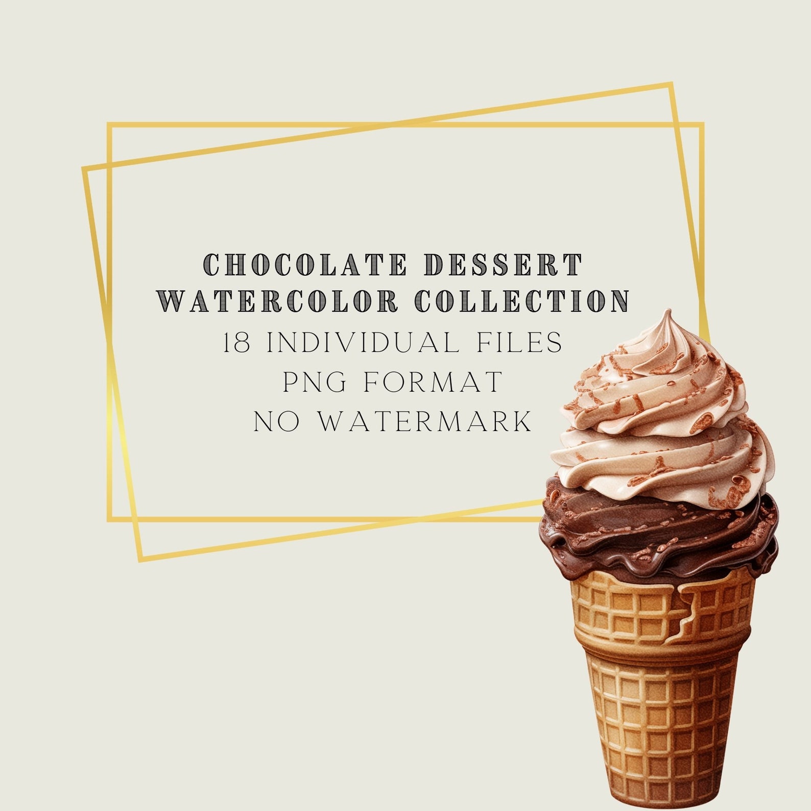 Chocolate Dessert Clipart, Watercolor Food Illustration, Sweets Clipart ...