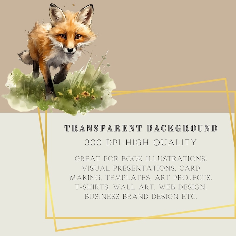 Watercolor Fox Clipart Bundle Fox PNG Woodland Animal Clipart Download ...