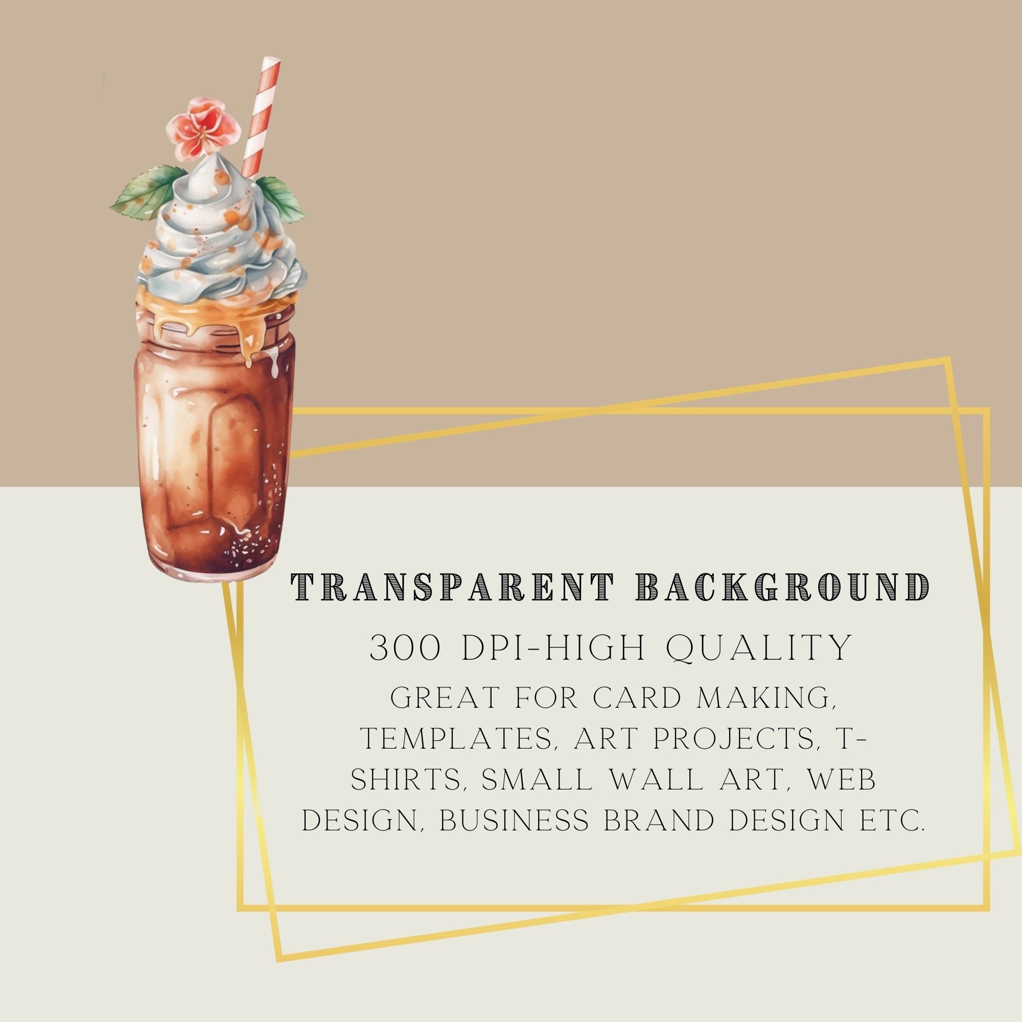 Watercolor Milkshake Clipart Ice Cream Decor Summer Clipart Dessert ...