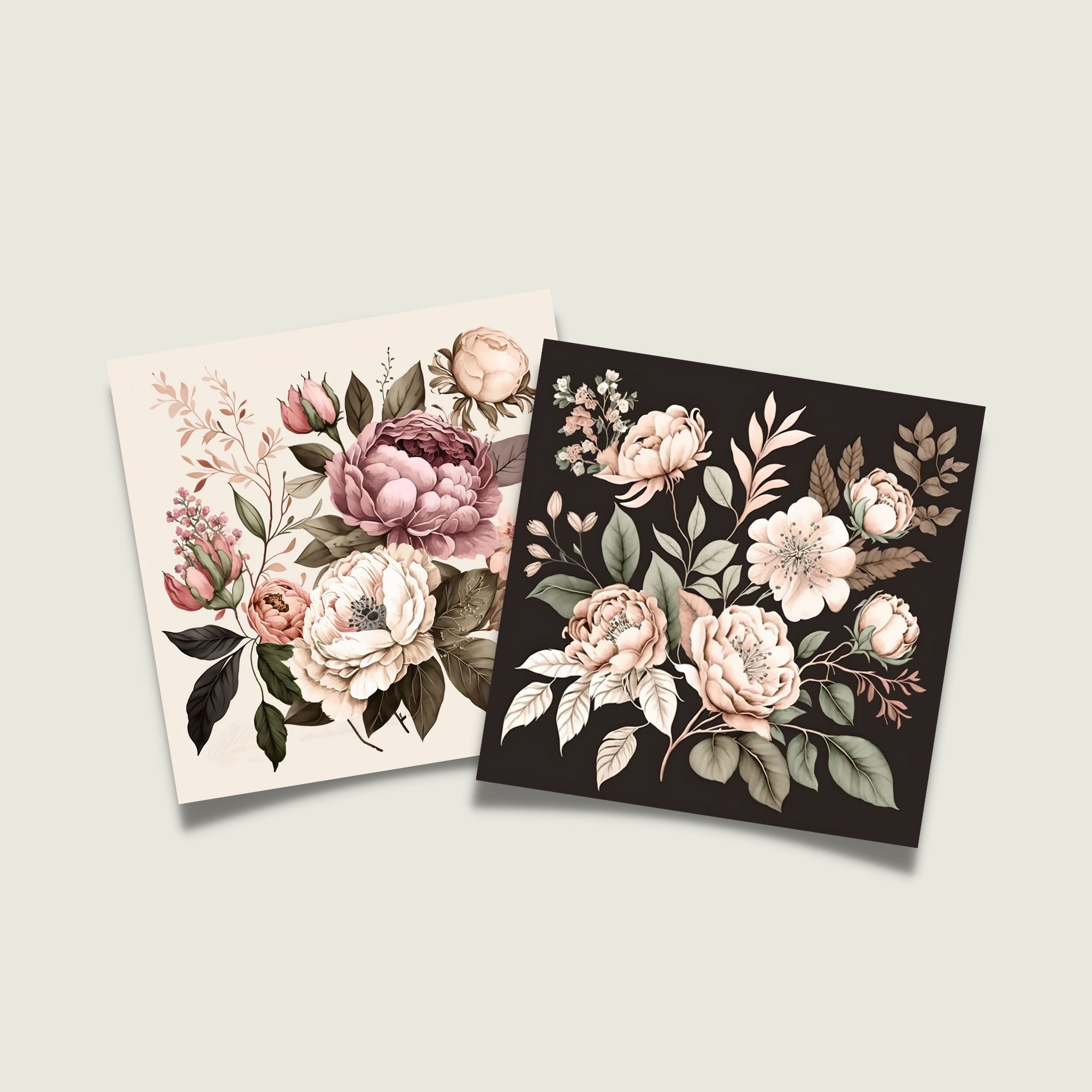 Watercolor Flowers Digital Paper Vintage Flower Background Floral ...