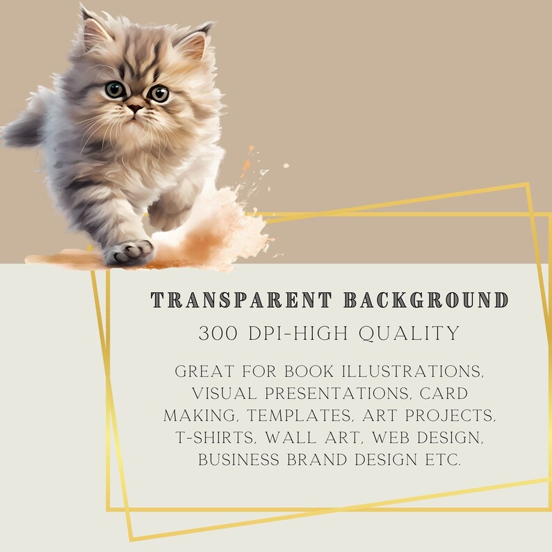 Cat Clipart PNG Bundle Kitten Clipart Bundle Watercolor Cat Png Cat ...