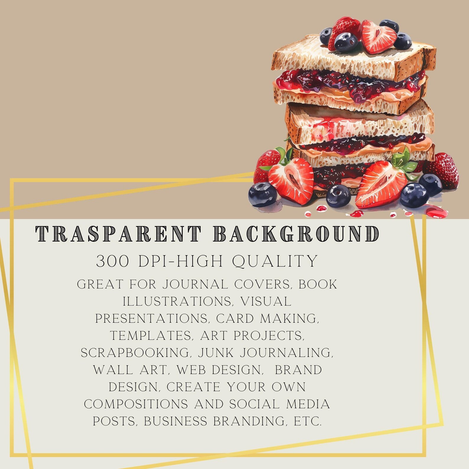 Peanut Butter and Jelly Clipart PNG, Watercolor Clipart, Food Clip Art ...