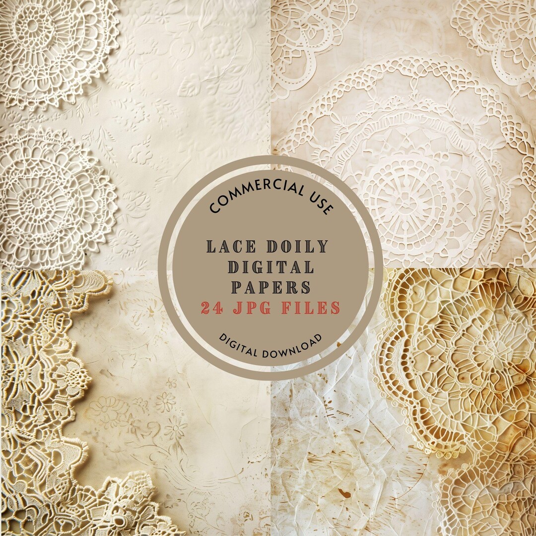 Lace Doily Background, Vintage Lace Pattern, JPEG Texture Paper ...