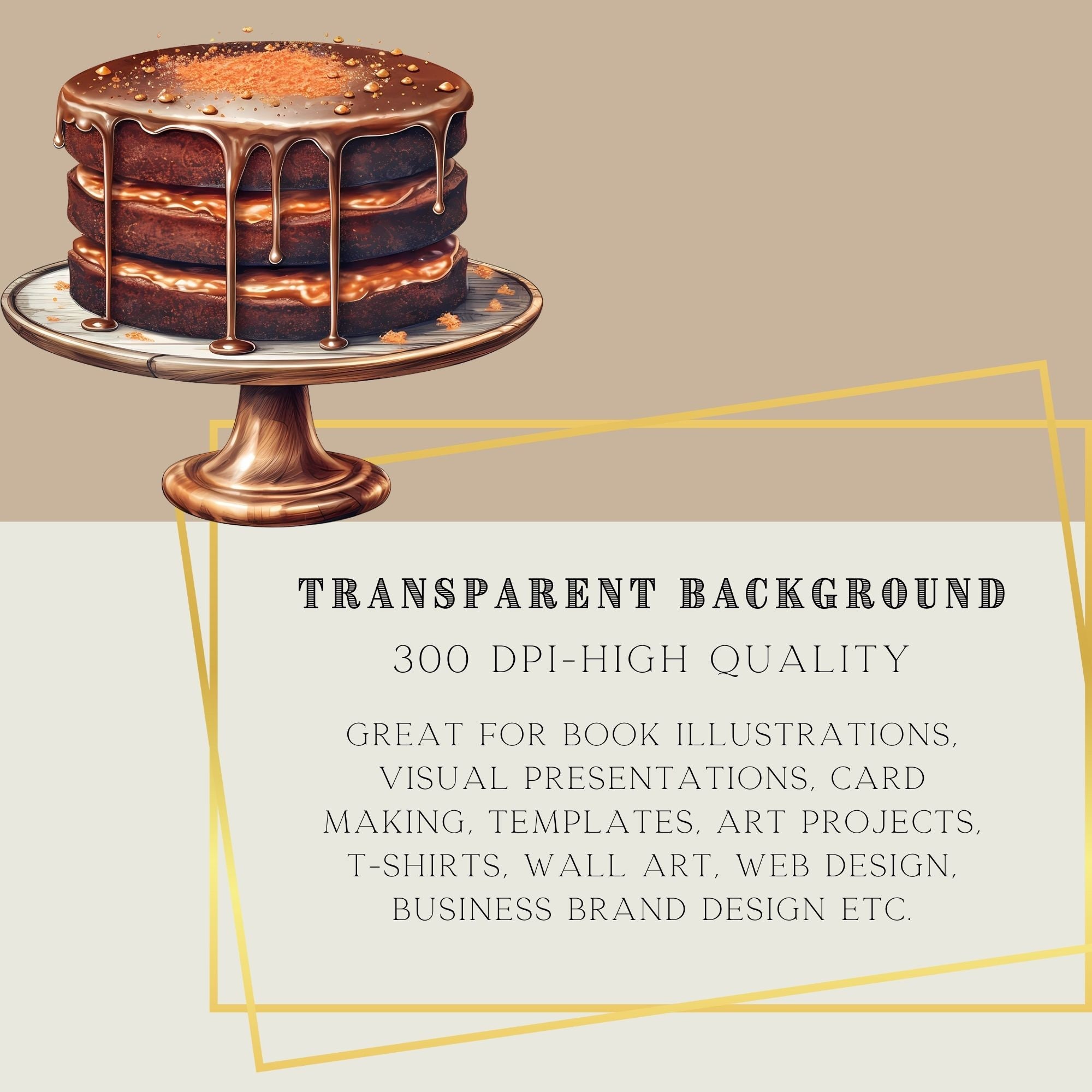 Chocolate Cakes Clipart Bundle Sweet Bakery Watercolor Food Clip Art ...