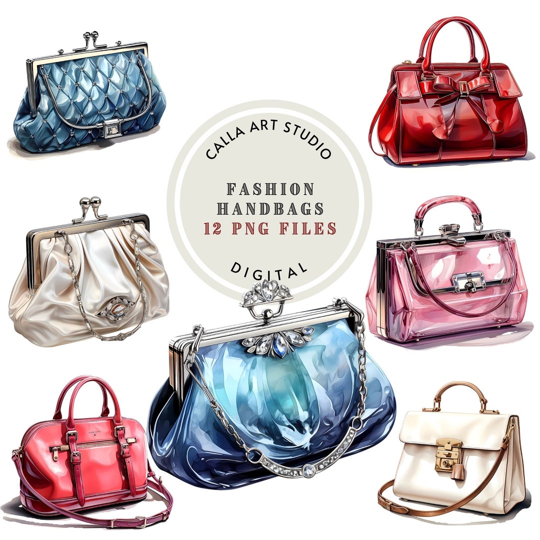 Watercolor Handbag Clipart for Planners and Junk Journals, Girl Clip ...