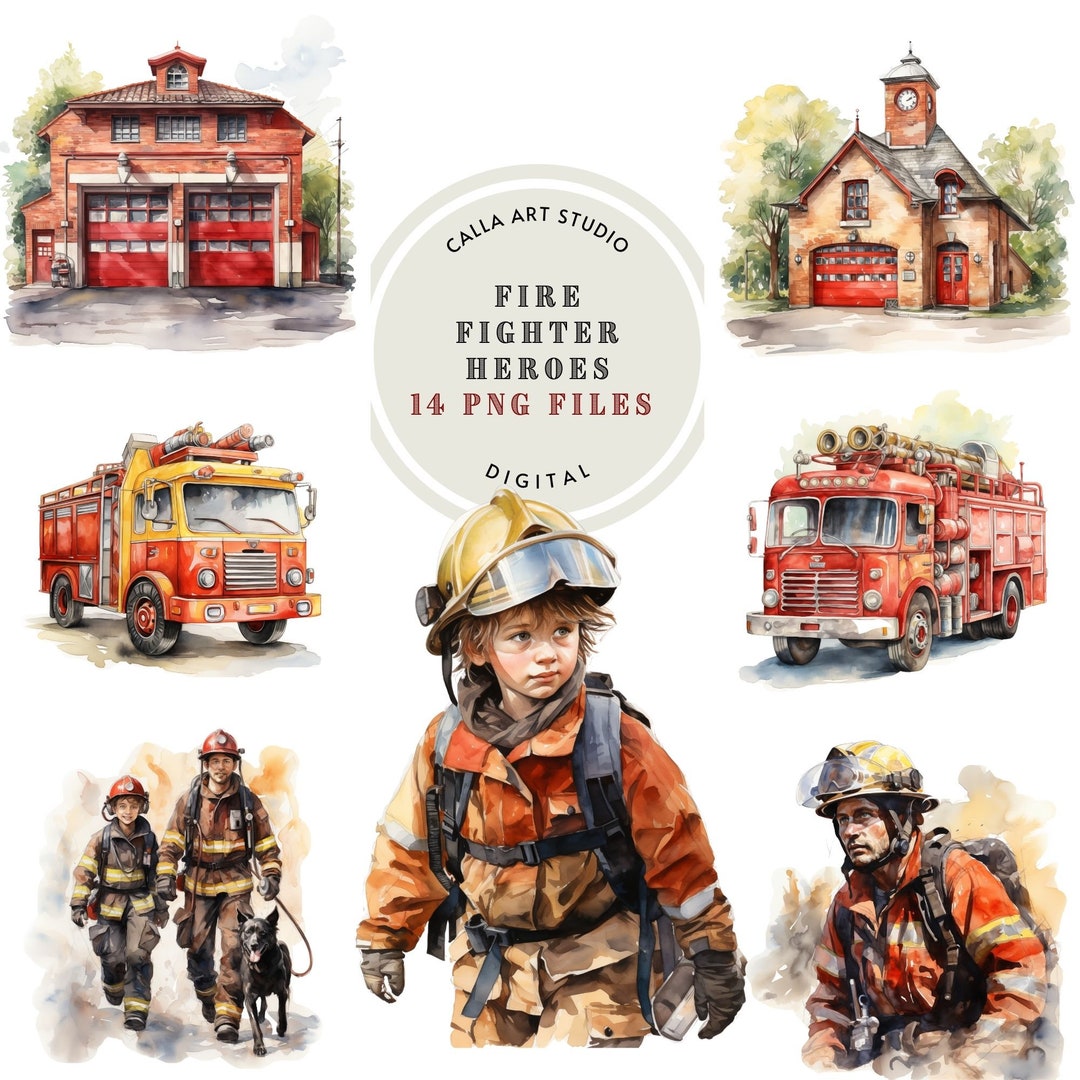 Firefighter Clip Art, Fire Truck Images, Fire Station Clipart ...