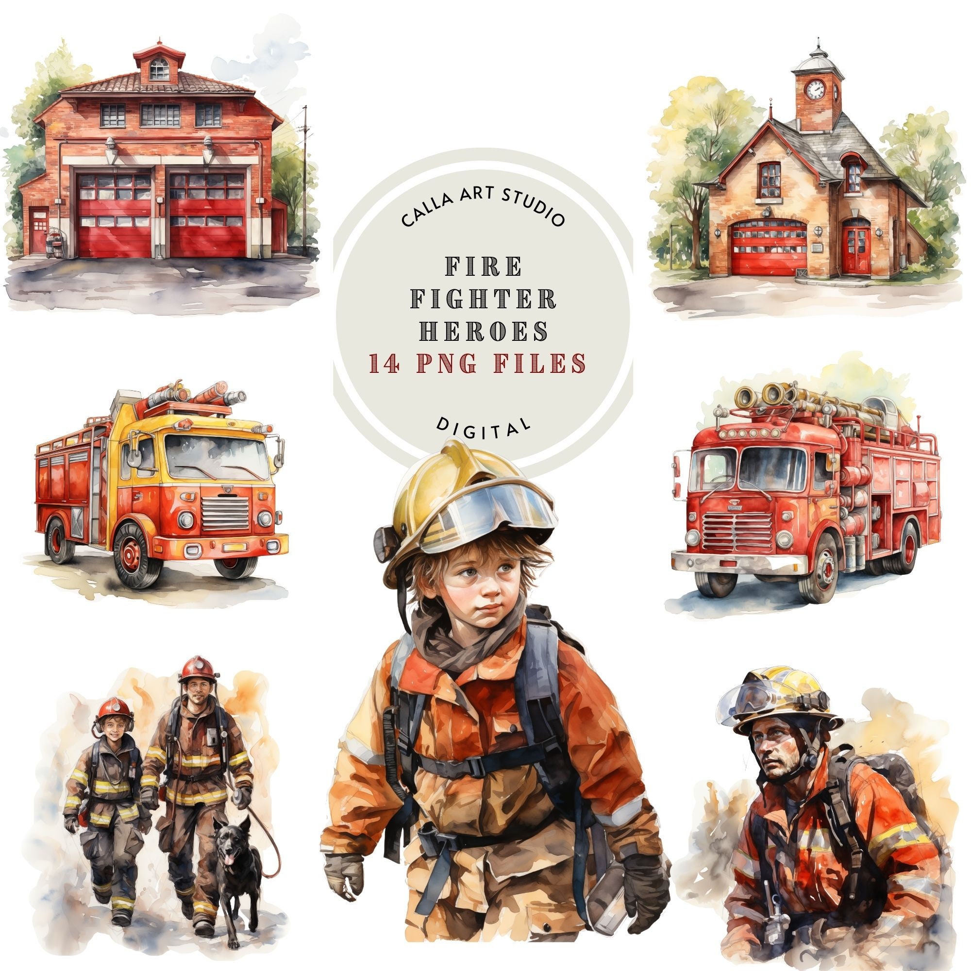 Firefighter Clip Art, Fire Truck Images, Fire Station Clipart ...