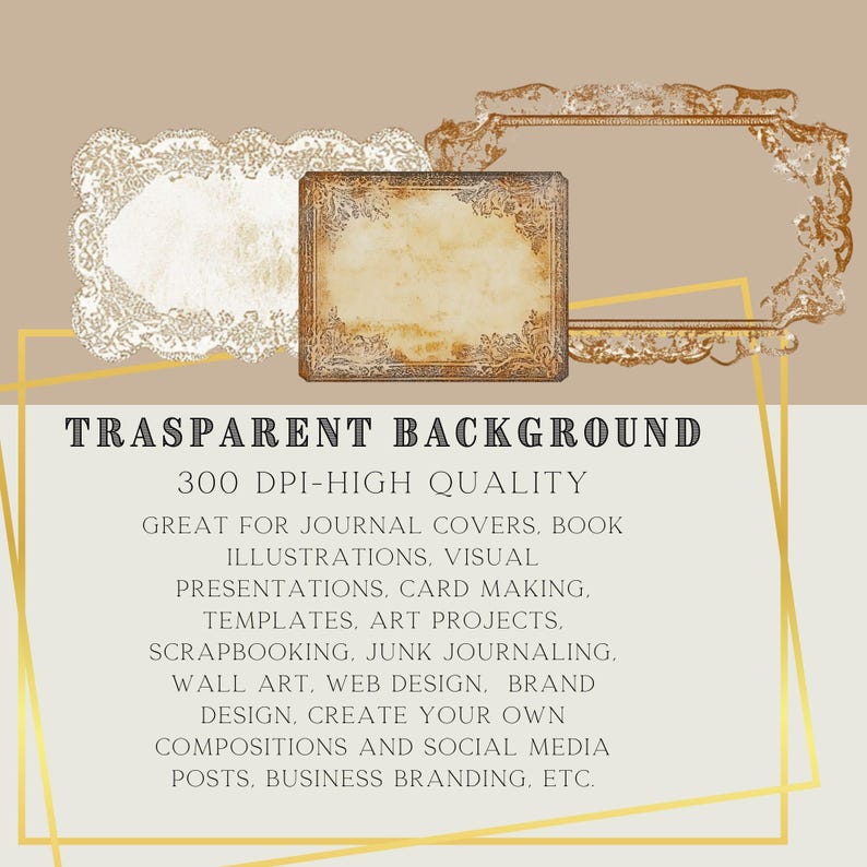 Antique Frames Clipart, Vintage Frames, Mirror Frame, Ornate Frames for ...