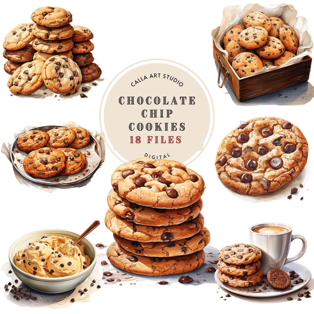Cookies Clipart Bundle, Watercolor Food Clip Art, Sweet Bakery Images ...