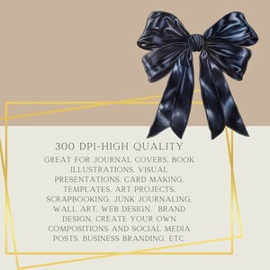 Black Bow Watercolor Clipart, Bow Illustration, Printable Graphics, Bow ...