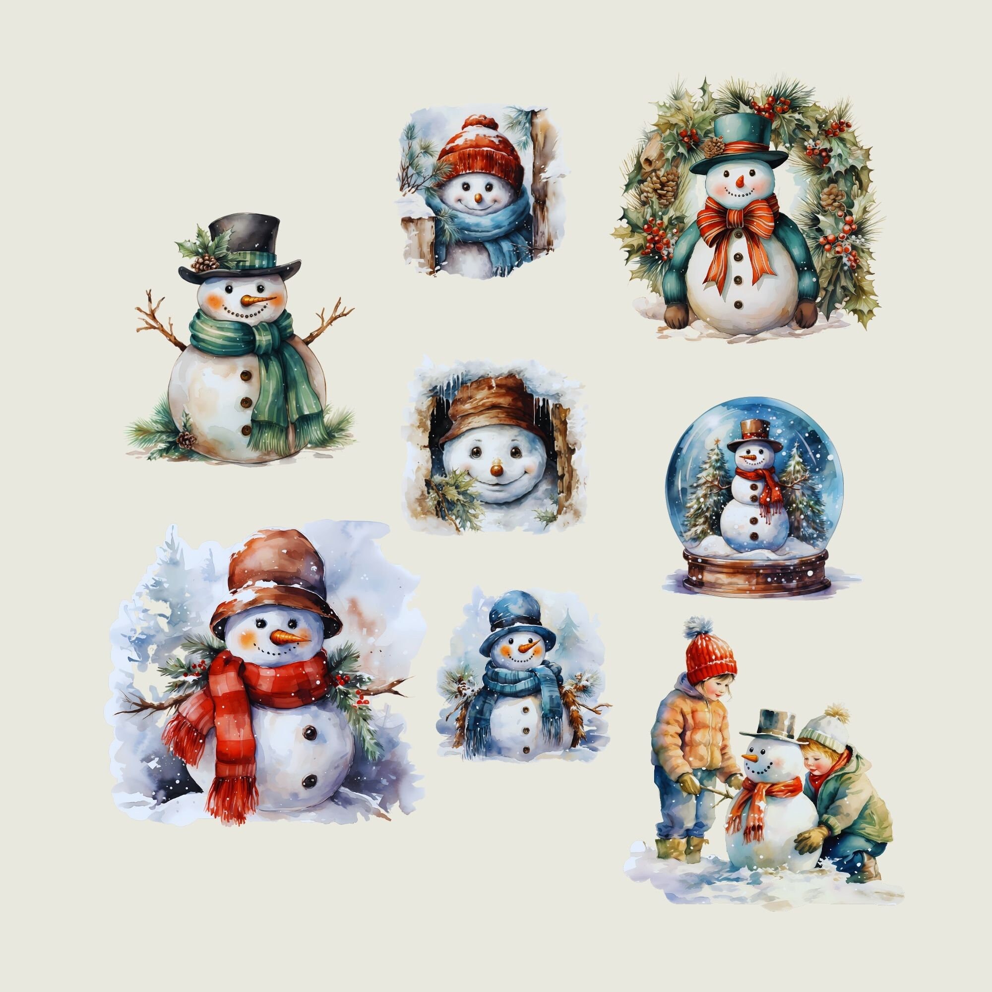 Watercolor Snowman Clipart Winter Holidays Christmas Holiday PNG ...