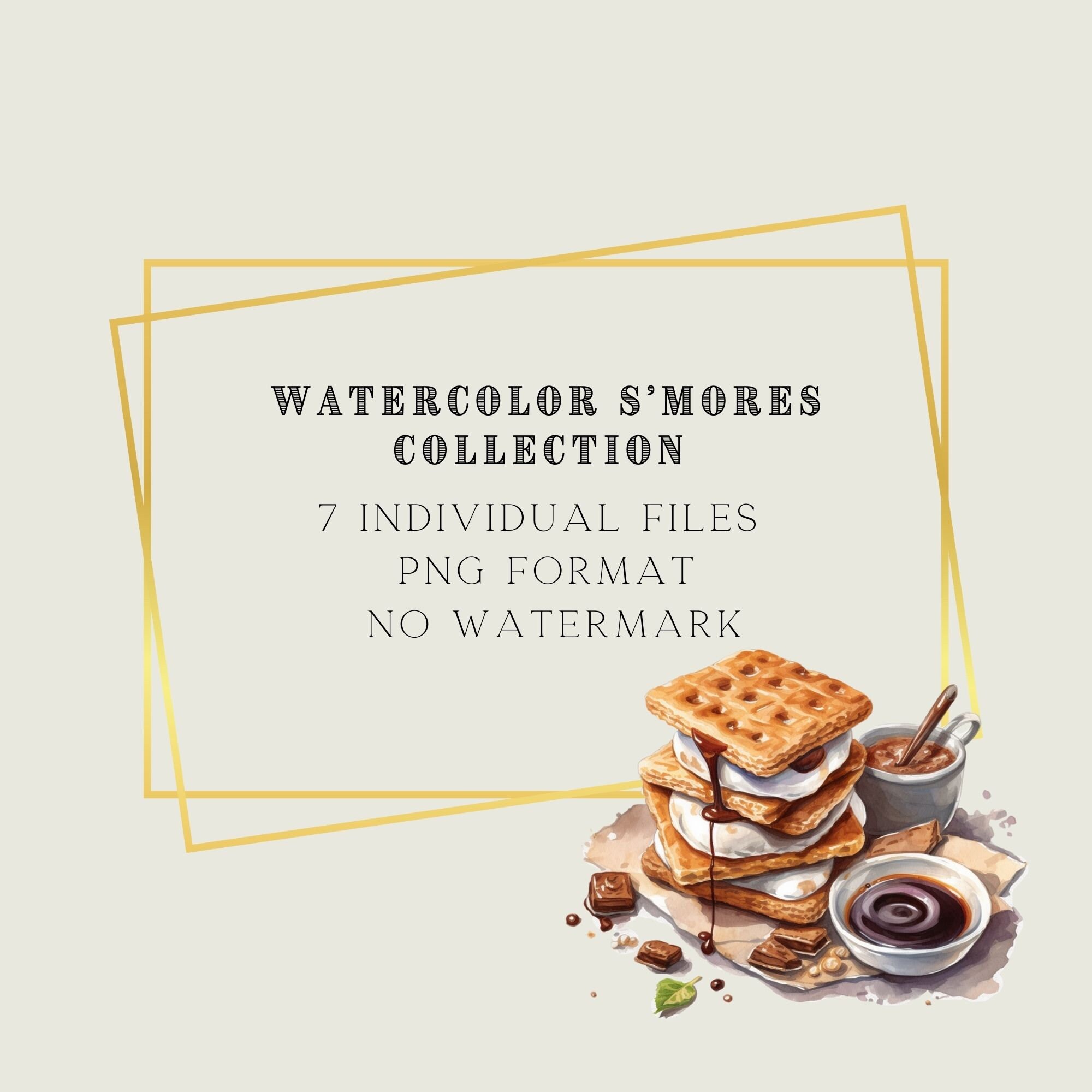 Watercolor Smores Clipart Bundle Sweet Bakery Food Clip Art Birthday ...