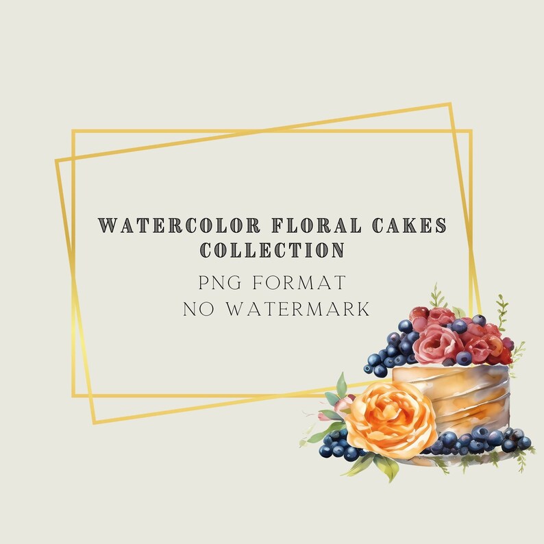 Watercolor Cake Clipart Food Illustration Clipart Bundle Dessert ...