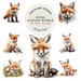 Watercolor Fox Clipart Bundle Fox PNG Woodland Animal Clipart Download ...