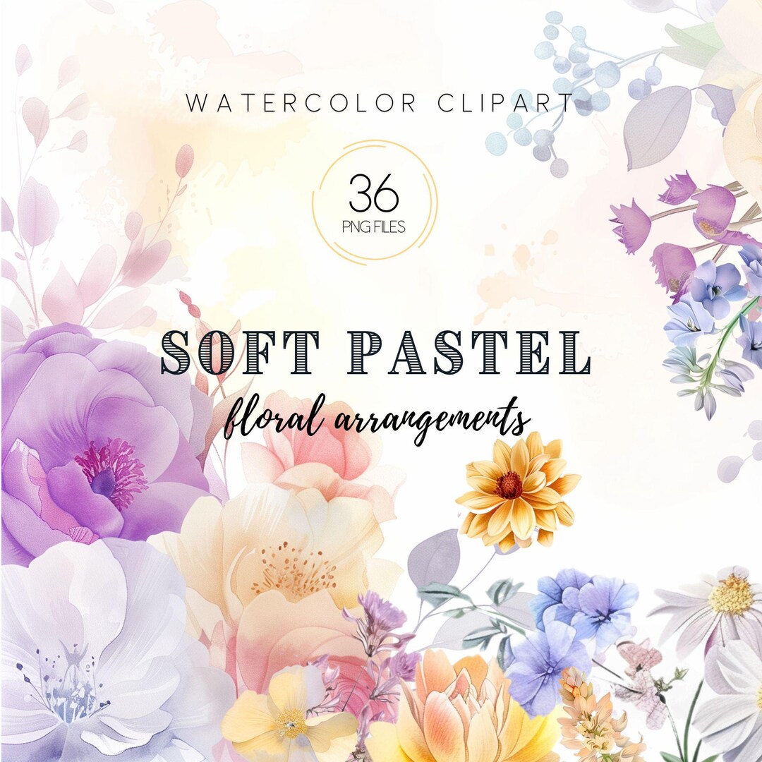 Pastel Watercolor Flowers, Watercolor Floral Clipart, Neutral Flowers ...