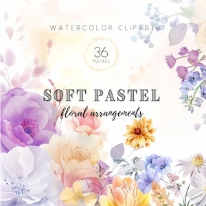 Pastel Watercolor Flowers, Watercolor Floral Clipart, Neutral Flowers ...