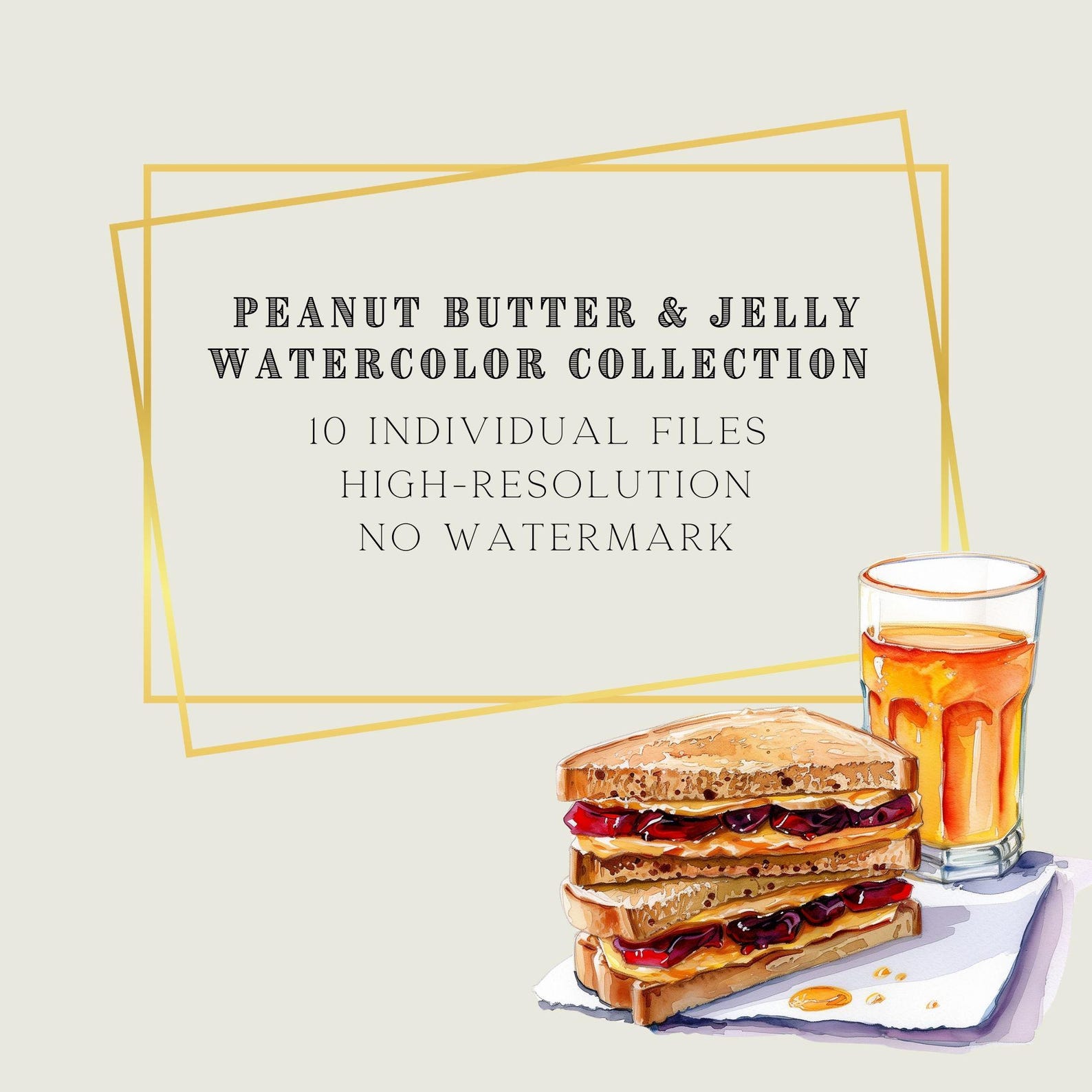 Peanut Butter and Jelly Clipart PNG, Watercolor Clipart, Food Clip Art ...