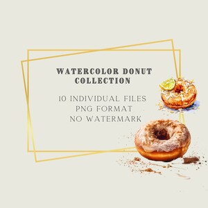 Watercolor Donut Clipart Bundle Sweet Bakery Food Clip Art Birthday ...