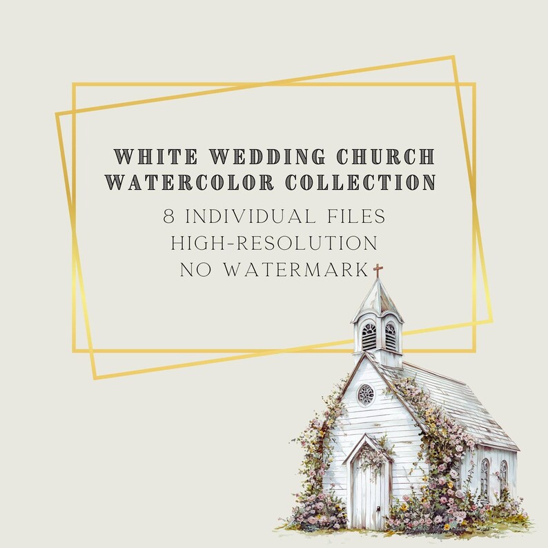 Watercolor Church Clipart, Wedding Chapel, Vintage Graphics, Buildings ...