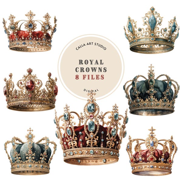 Crown Clipart Vintage - Etsy UK