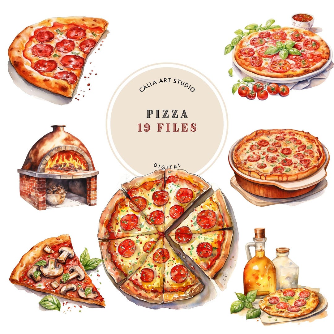 Pizza Clipart PNG, Watercolor Pizza, Food Clip Art, Pizza Party ...