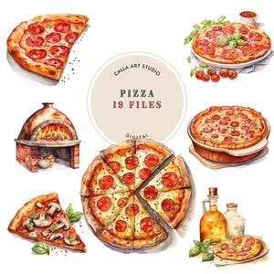 Pizza Clipart PNG, Watercolor Pizza, Food Clip Art, Pizza Party ...