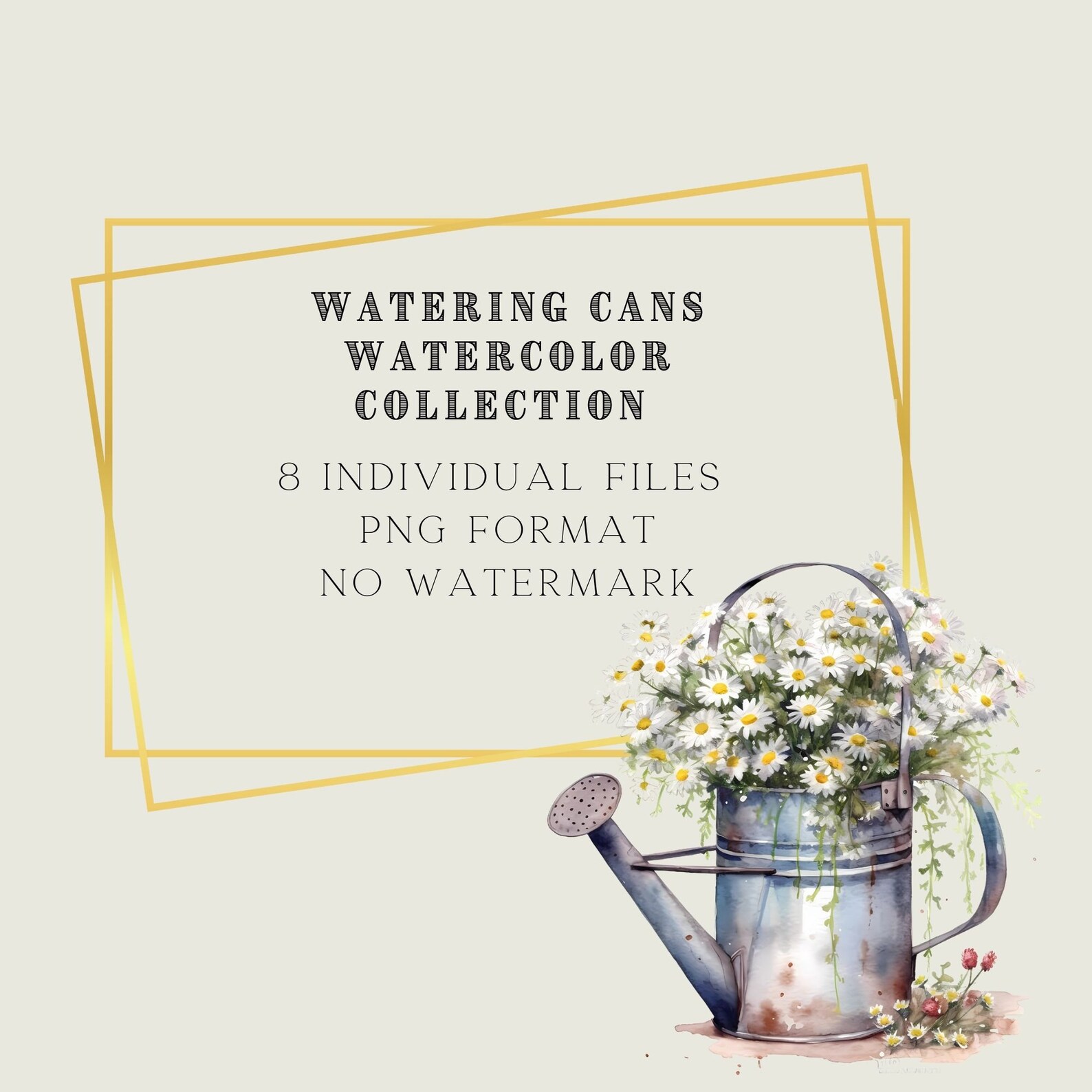Watercolor Watering Can Clipart Bundle Vintage Watering Can PNG Gift ...
