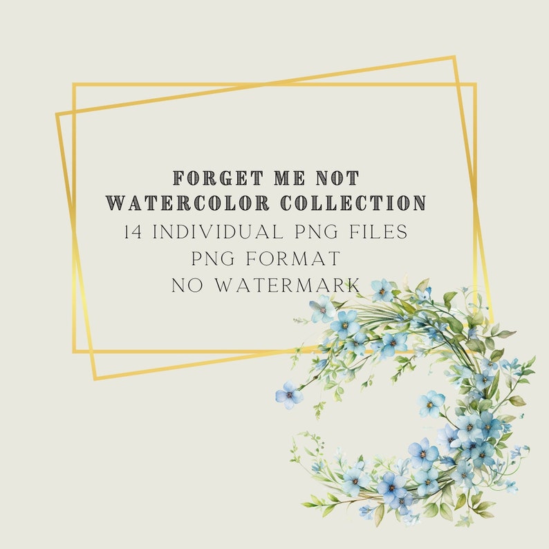 Forget Me Not Clipart, Watercolor Spring Flowers, Blue Floral Clipart ...