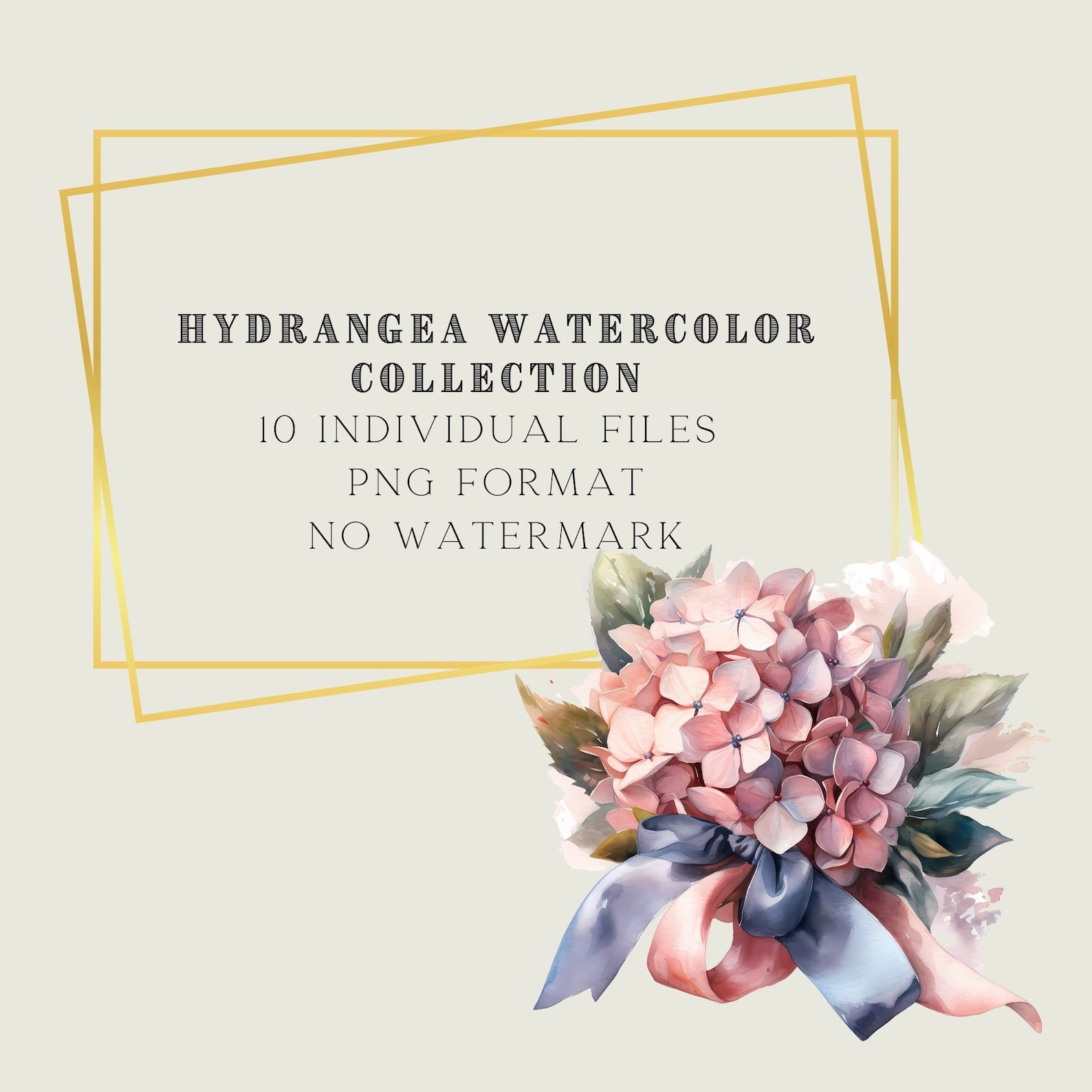 Hydrangea Flowers Clipart Bundle Floral Clipart Watercolor Botanical ...