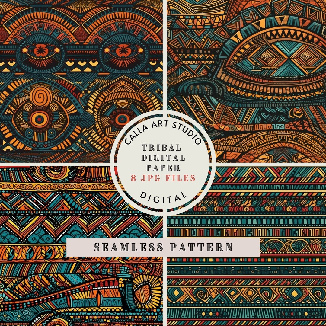 Tribal Seamless Pattern Digital Paper Native Art Background Abstract ...