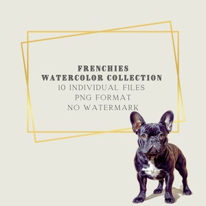 Watercolor French Bulldog Clipart Dog Portrait Clip Art Frenchie Mom ...