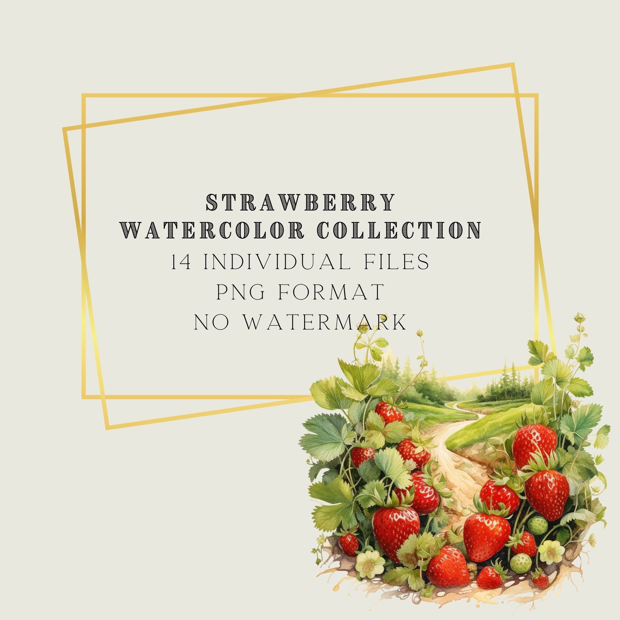 Strawberry Watercolor Clipart, Strawberry PNG, Fruit Illustration for ...