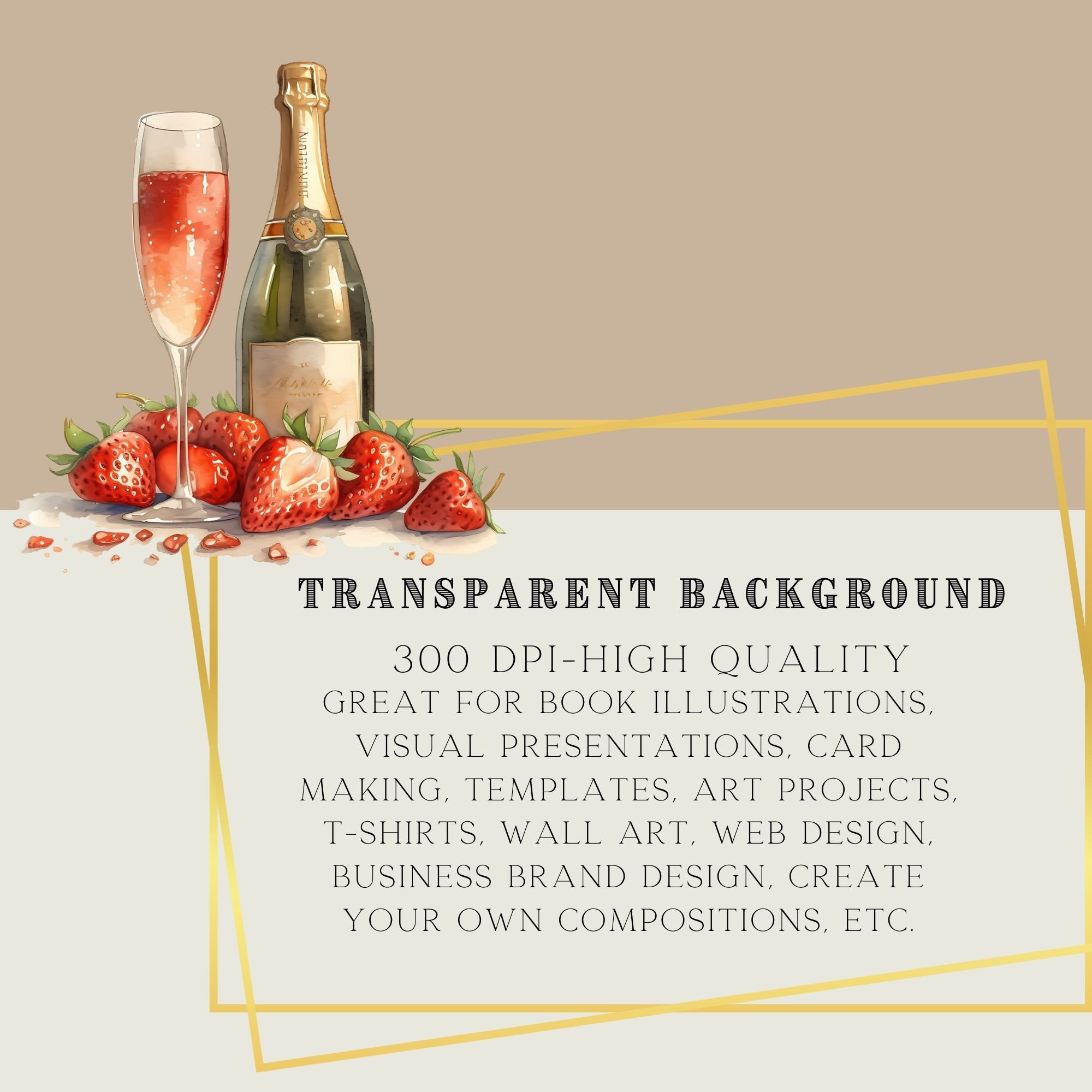 Watercolor Champagne Clipart Bundle Drinks Clipart Birthday Party ...