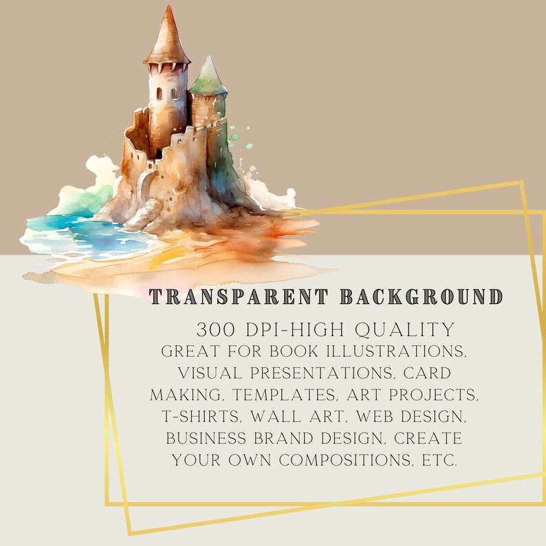 Summer Beach Clipart Bundle PNG Ocean Clipart Watercolor Summer Holiday ...