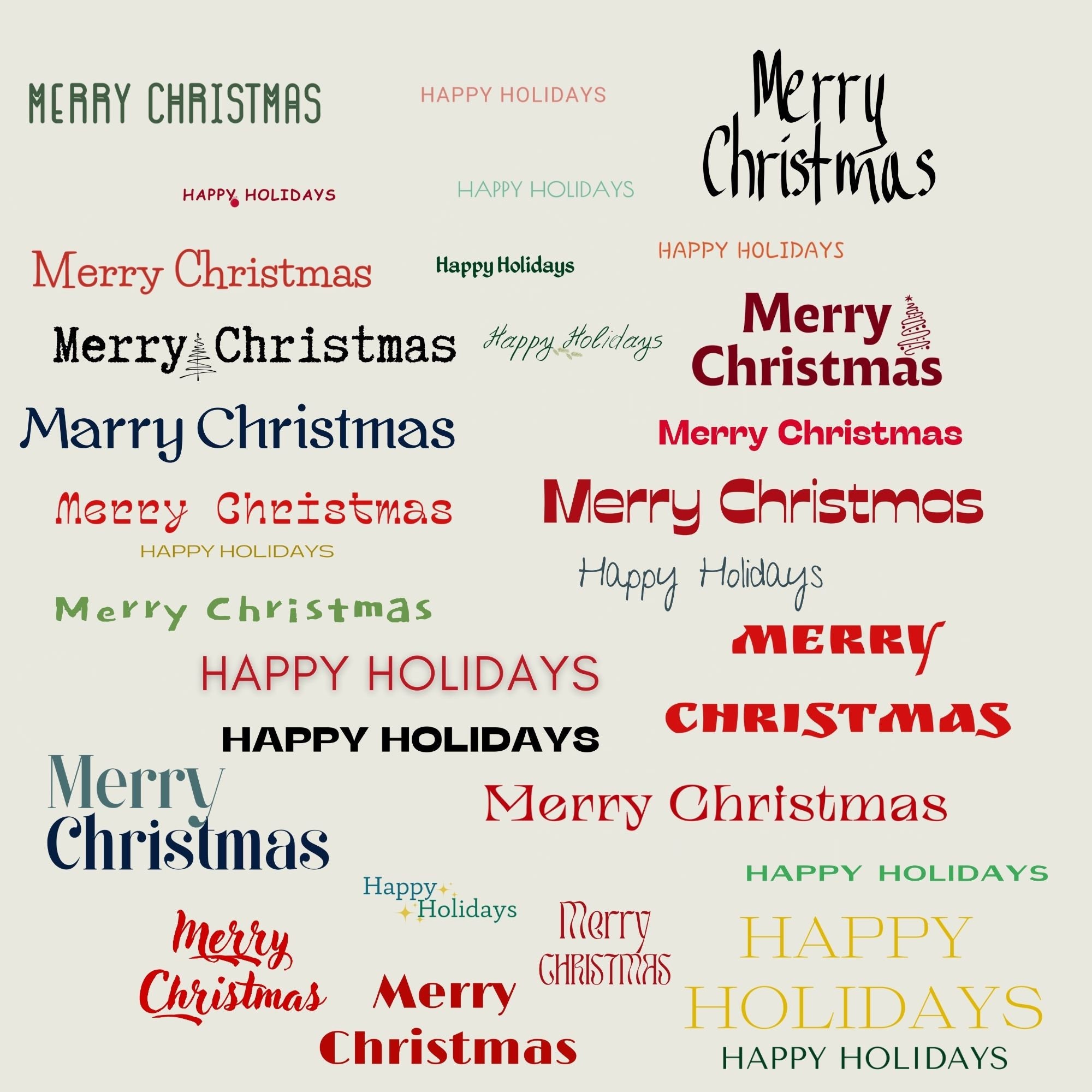 Merry Christmas Sentiments SVG and PNG Bundle, Cut File, Sublimation ...