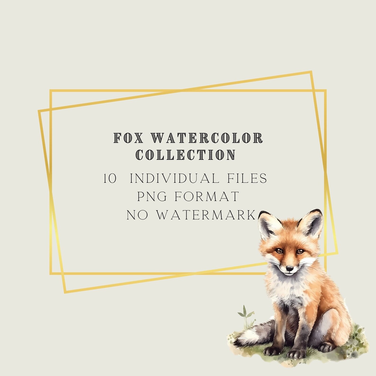 Watercolor Fox Clipart Bundle Fox PNG Woodland Animal Clipart Download ...