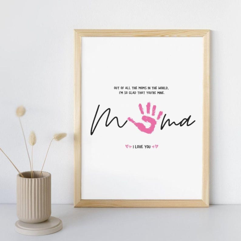 Mother's Day Handprint Art: Keepsake Gift for Mom (printable Download ...