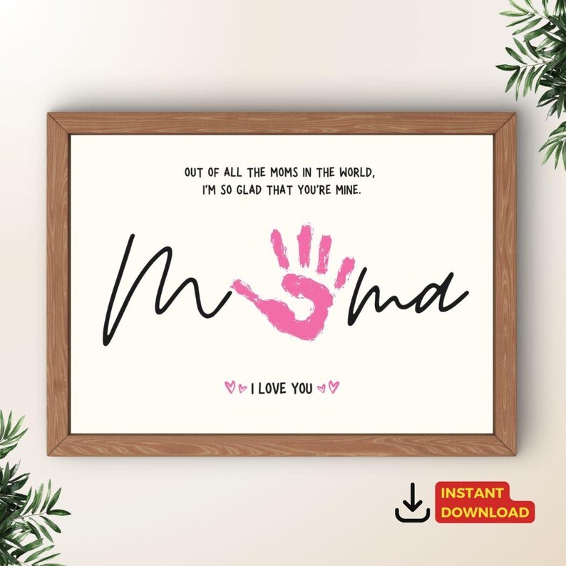 Mother's Day Handprint Art: Keepsake Gift for Mom (printable Download ...