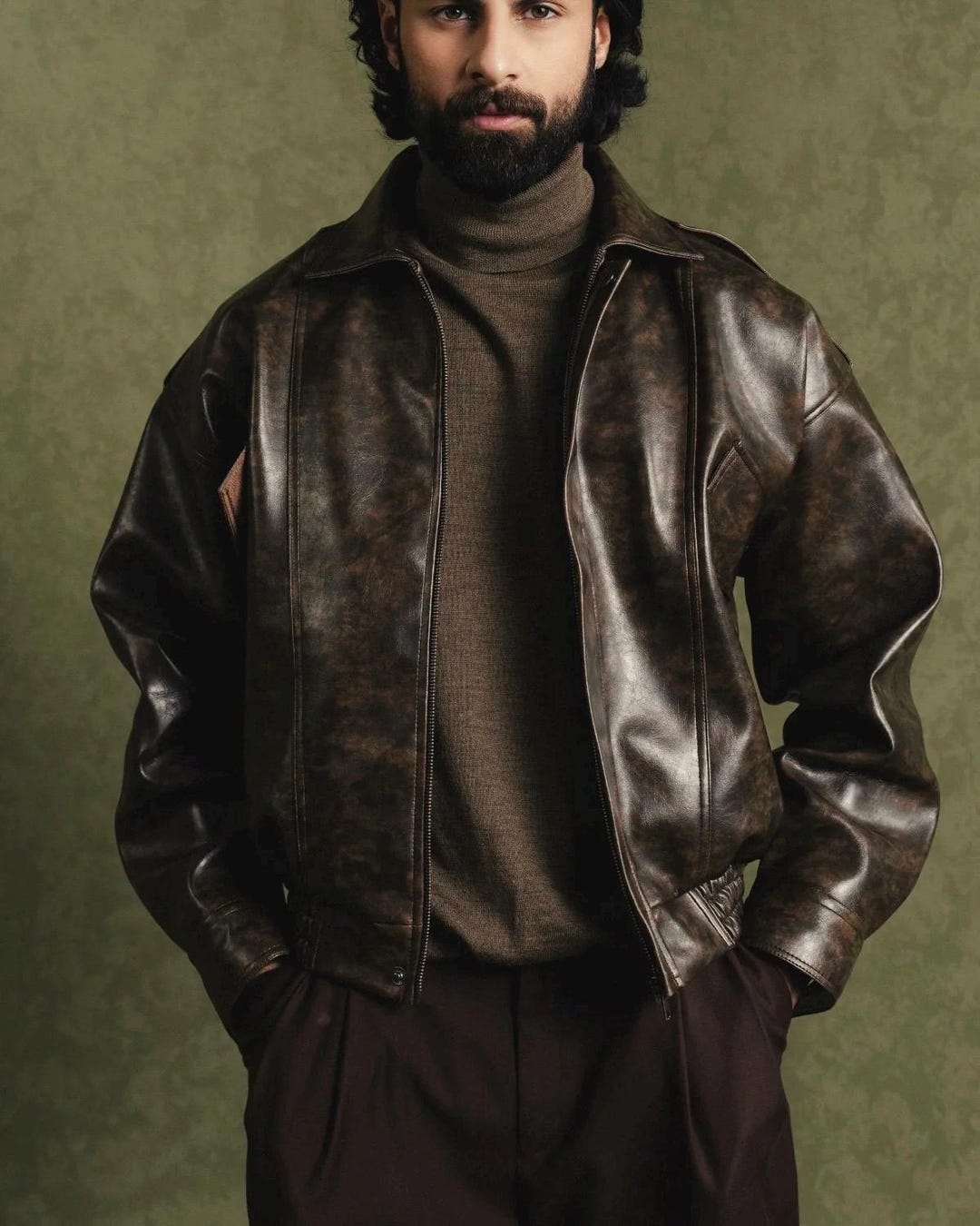 Old Money Vintage Brown Leather Jacket Classic Zip-up 90s Style - Etsy